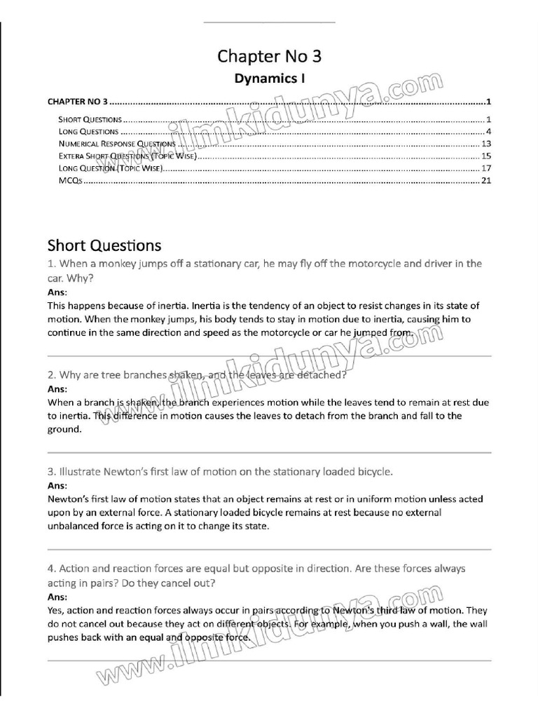 FBISE 9th Physics Notes Chapter 3 | PDF