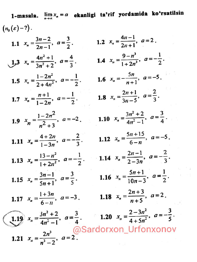 LIMIT Misollar | PDF