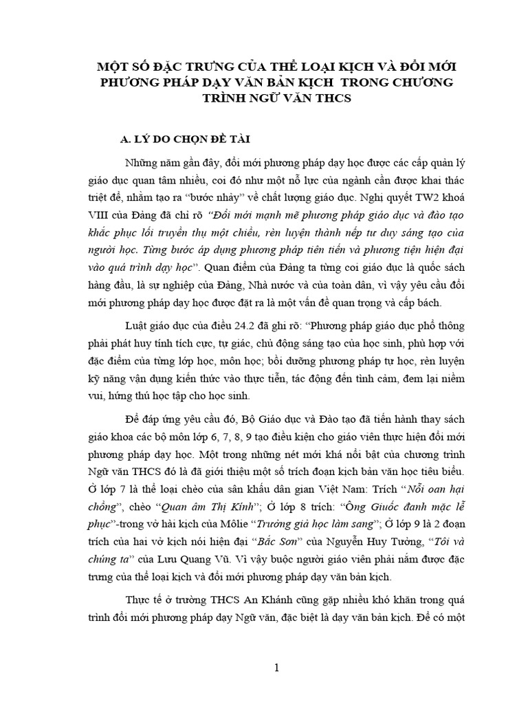 (123doc) Mot So Dac Trung Cua The Loai Kich Va Doi Moi Phuong Phap Day Van Ban Kich Trong Chuong ...