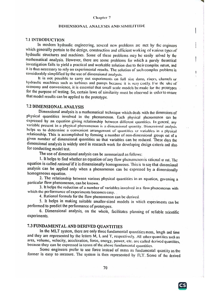 Dimensional Analysis & Similitude | PDF