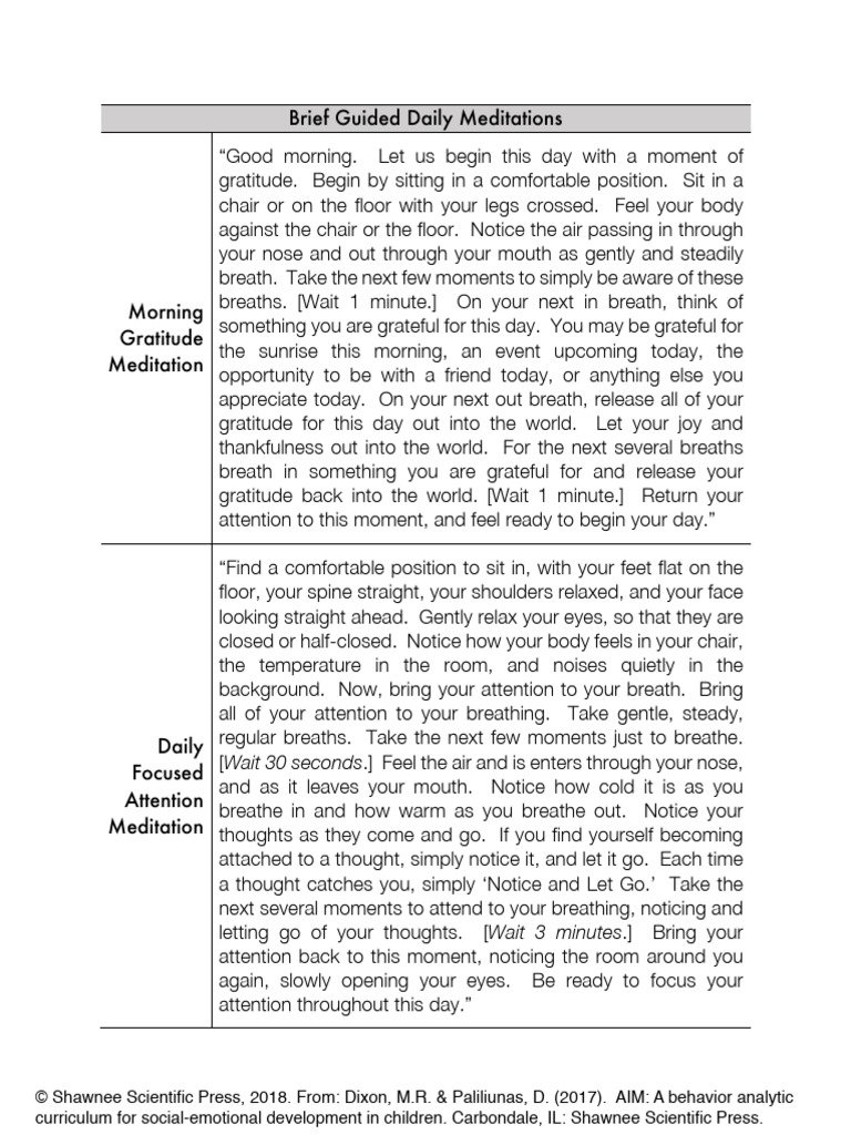 Daily Guided Meditations for Focus | PDF | Meditation | Gratitude