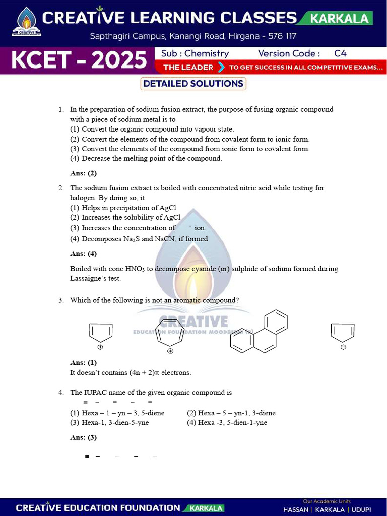 Sodium Fusion Extract and Organic Reactions | PDF | Chemical ...