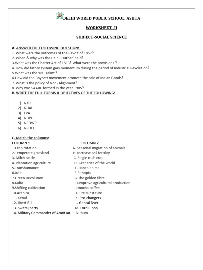 Worksheet 2 (c8) | PDF