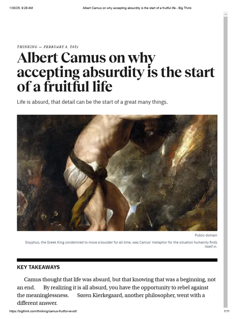 Albert Camus On Why Accepting Absurdity Is The Start of A Fruitful Life ...