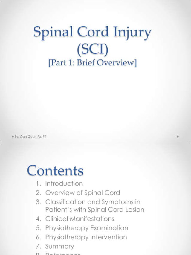 Spinal Cord Injury Sci Rehab | PDF