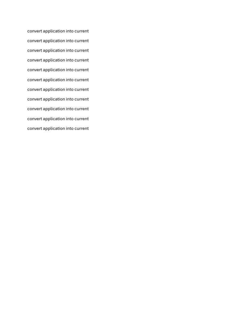 Convert Application Into Current | PDF