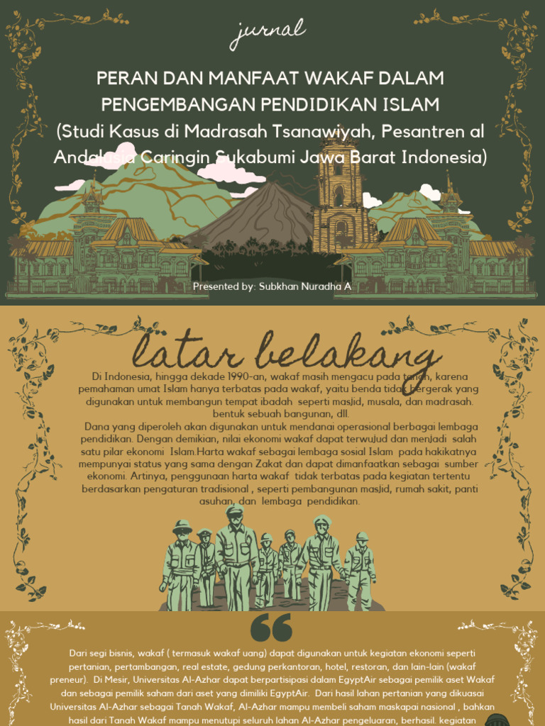 PERAN DAN MANFAAT WAKAF DALAM PENGEMBANGAN PENDIDIKAN ISLAM | PDF