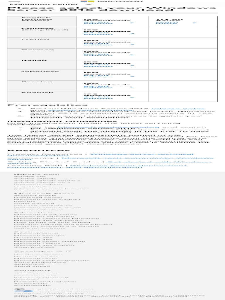Windows Server 2016 Microsoft Evaluation Center | PDF | Microsoft ...