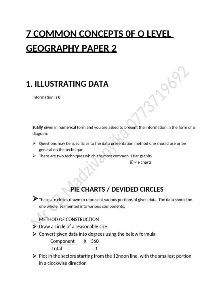 O Level Geography Paper 2 Concepts | PDF | Pie Chart | Cartesian ...
