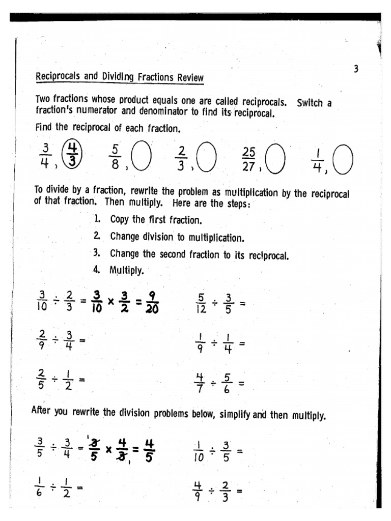 Fraction Division Practice | PDF