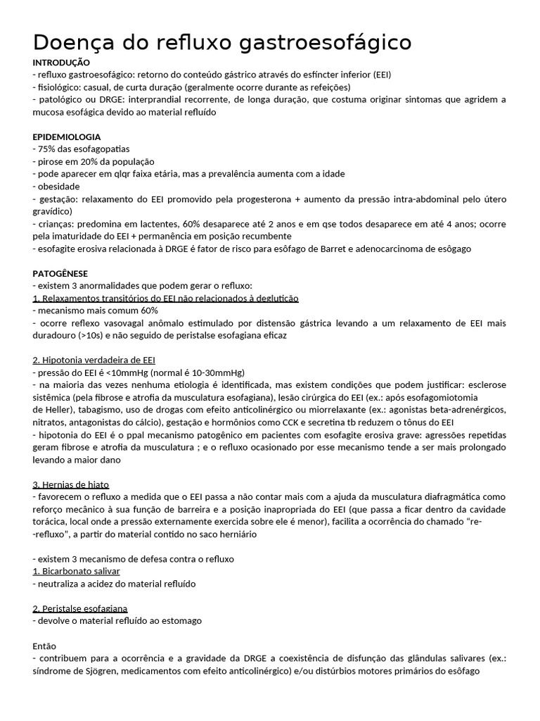 Entendendo a Doença do Refluxo Gastroesofágico | PDF | Doença do ...