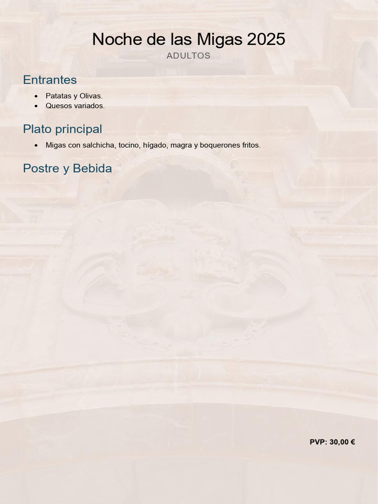 Menús Festeros 2025 | PDF | Tocino | Alimentos