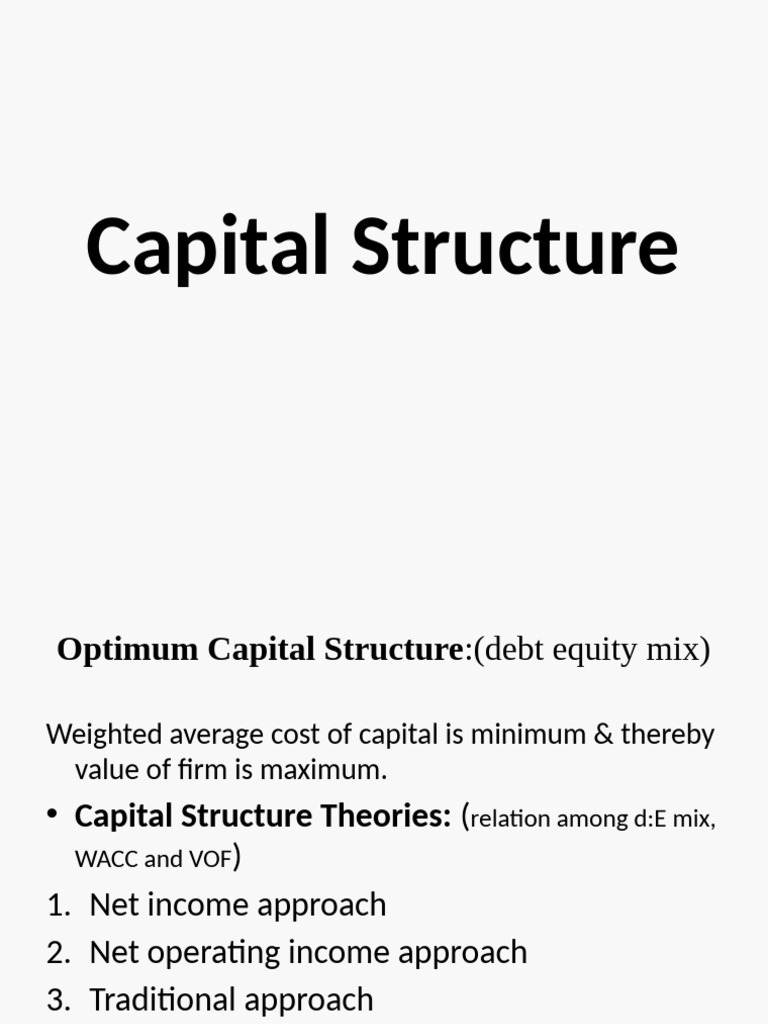Capital Structure - Theory | PDF | Capital Structure | Financial Economics