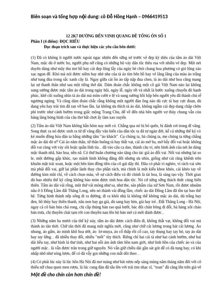 12 2k7 đề tổng ôn 4 | PDF