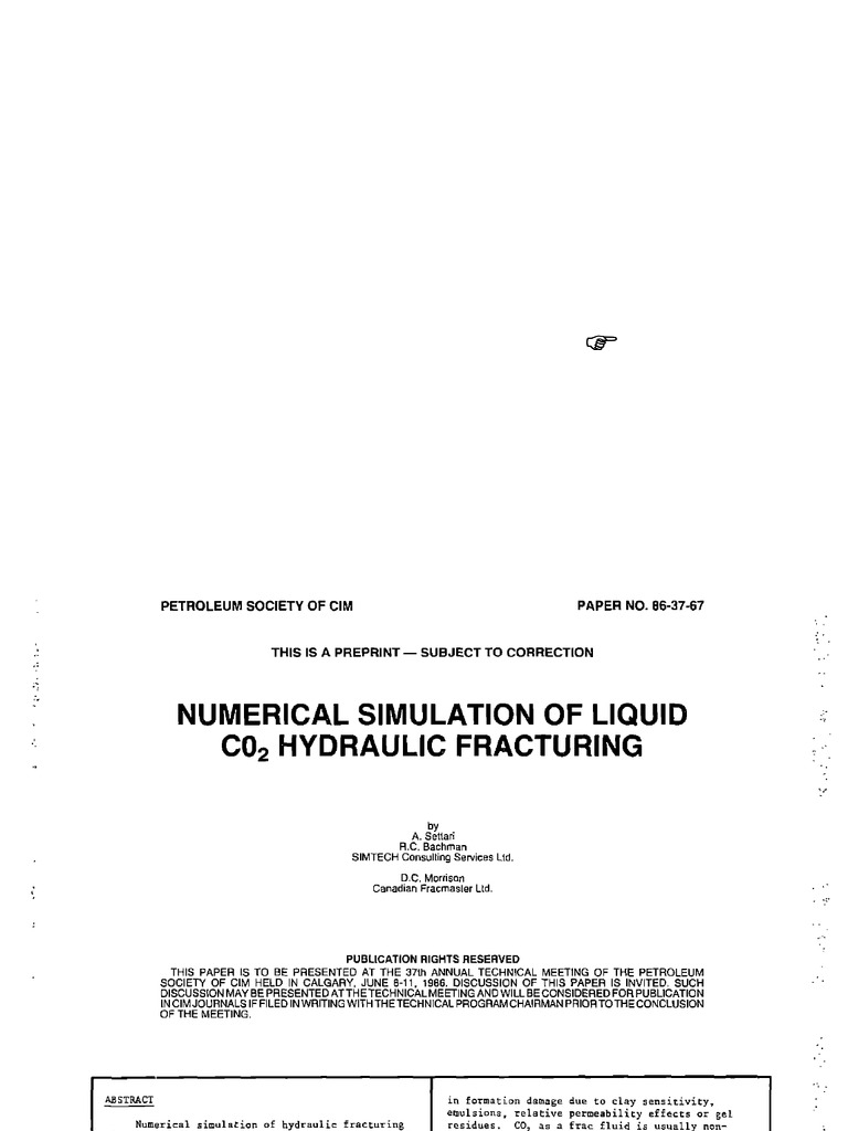 Numerical Simulation of Liquid CO Hydraulic Fracturing | PDF | Viscosity | Reynolds Number