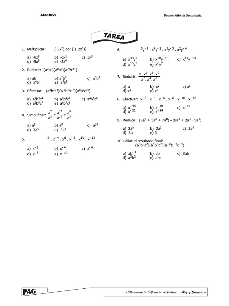 Tarea de Algebra Primero | PDF | Ajedrez