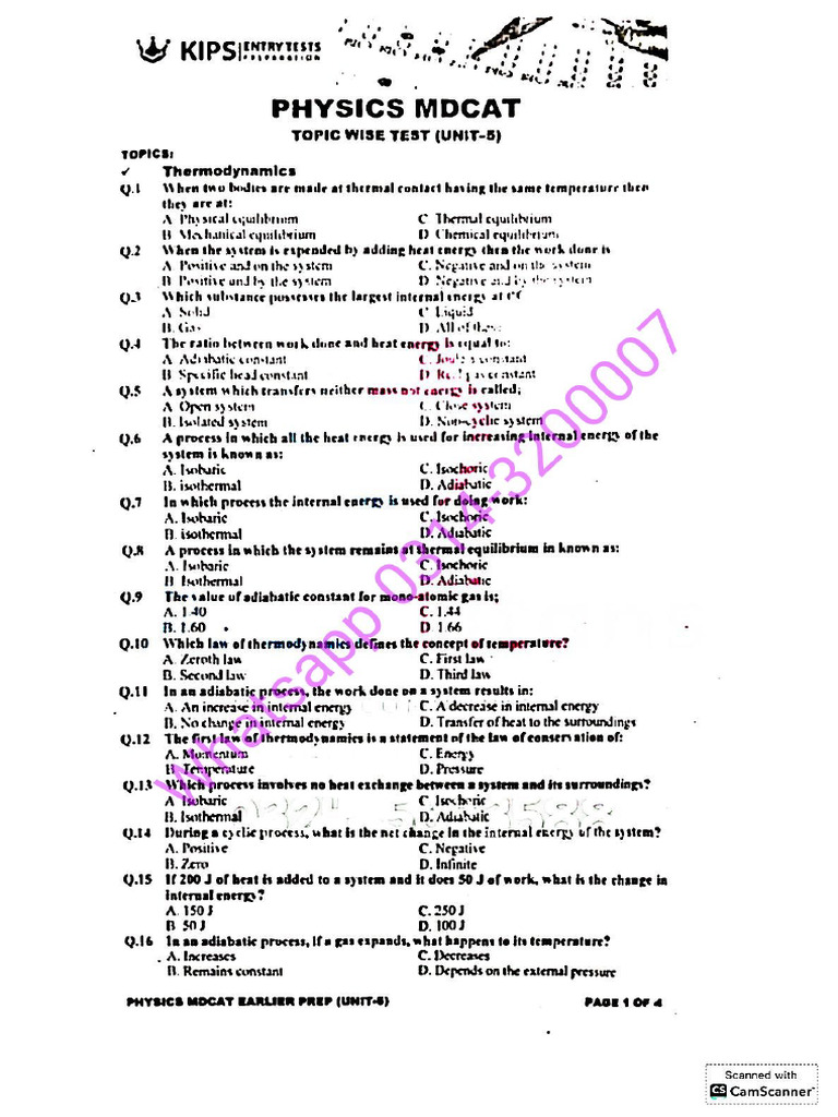 EP-KIPS Phy 5 + Key 2025 | PDF
