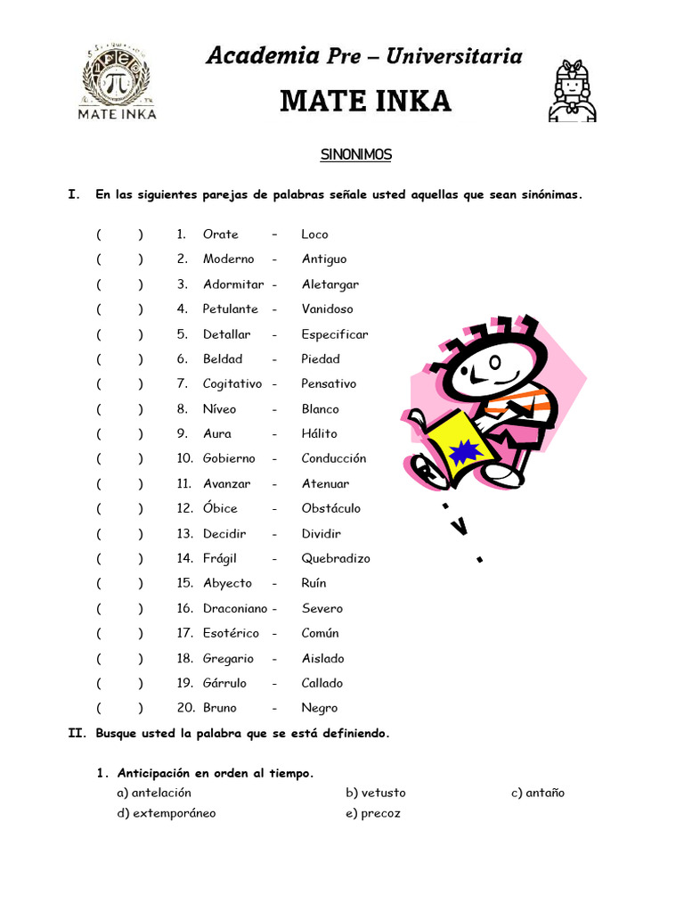 FICHA DE COMUNICACIÓN - SINONIMOS | PDF