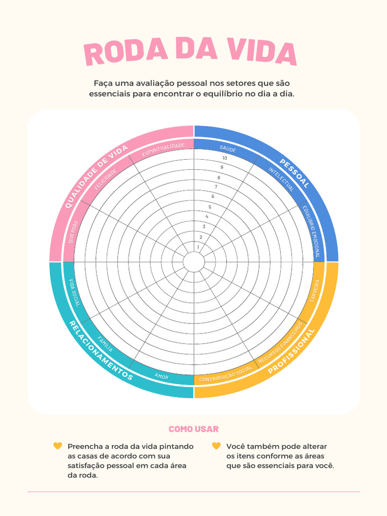 Atividade 1 - Roda Da Vida para Colorir | PDF