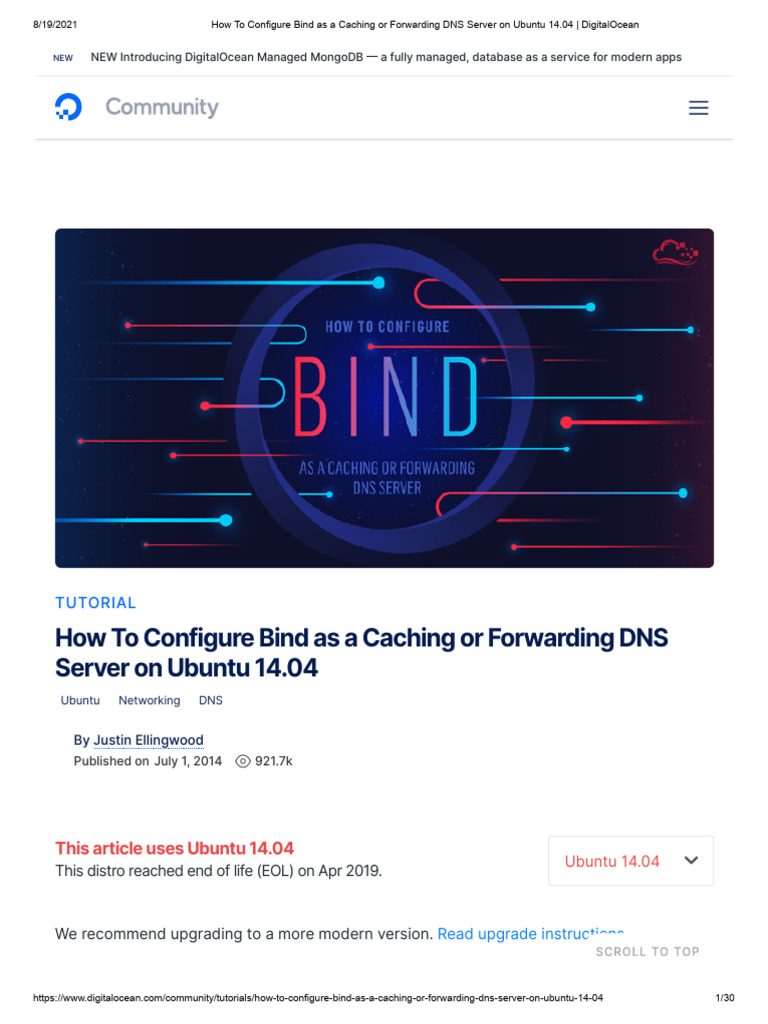 How To Configure Bind As A Caching Or Forwarding Dns Server On Ubuntu