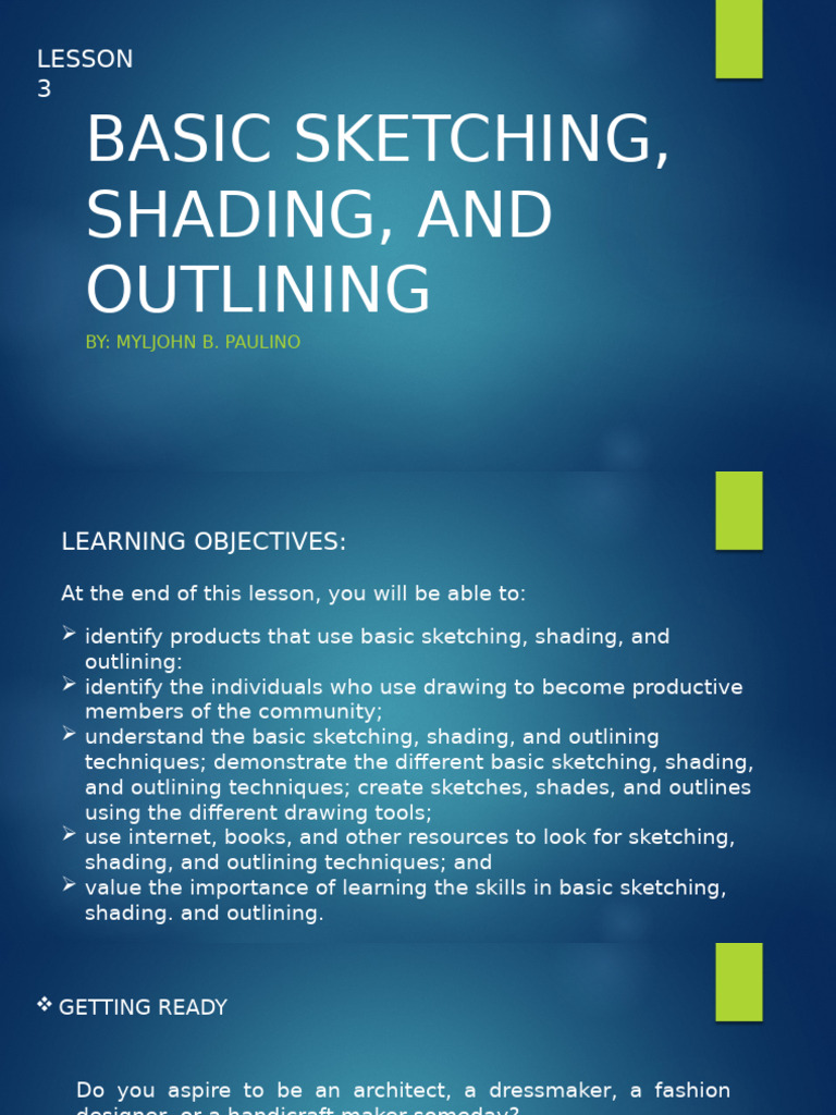 Basic Sketching, Shading, and Outlining | PDF | Drawing | Pencil