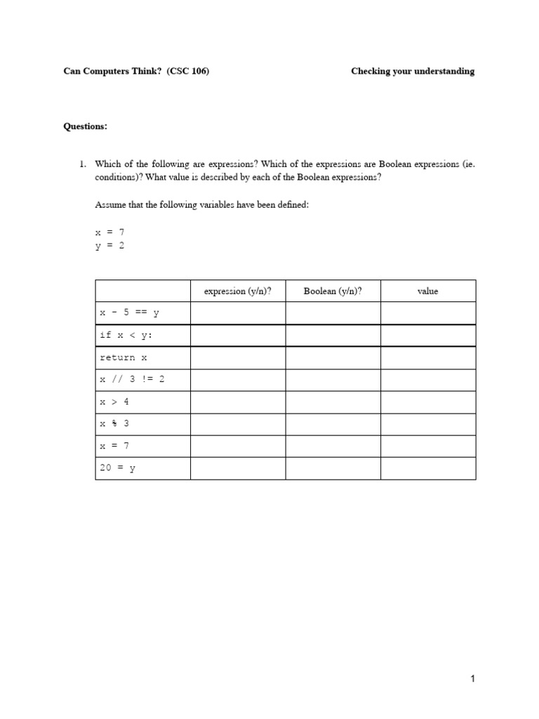 Copy of Check-in Week 4 | PDF | Boolean Data Type | Parameter (Computer Programming)