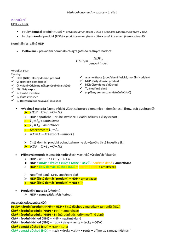 Vzorce - 1. Část (2. - 5. CV.) | PDF