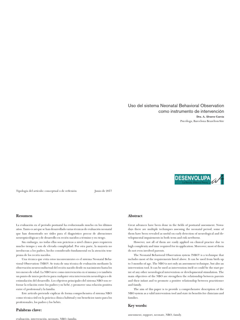 OBS. NBO, Como Instrrumento de Intervención | PDF | Ciencias del ...
