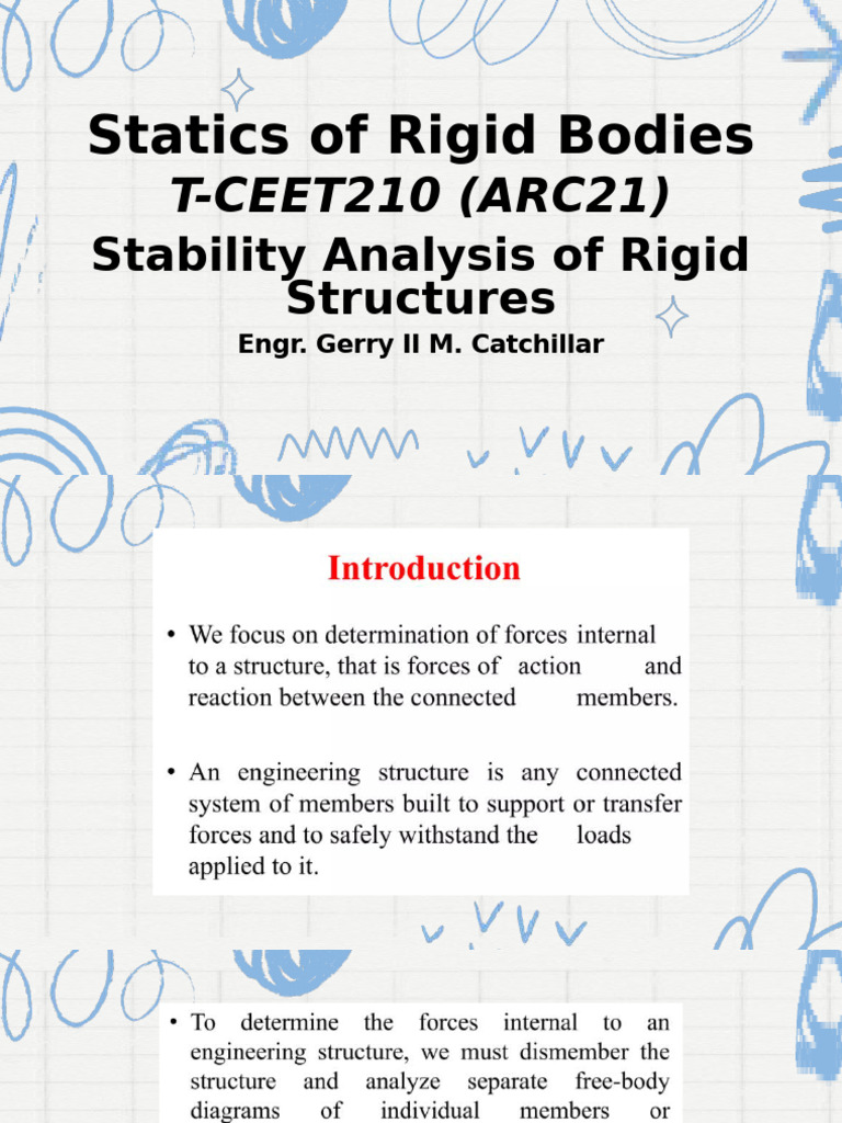 Lesson 4 Stability Analysis of Rigid Structures | PDF