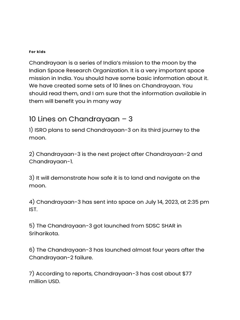 Chandrayaan - 3 | PDF