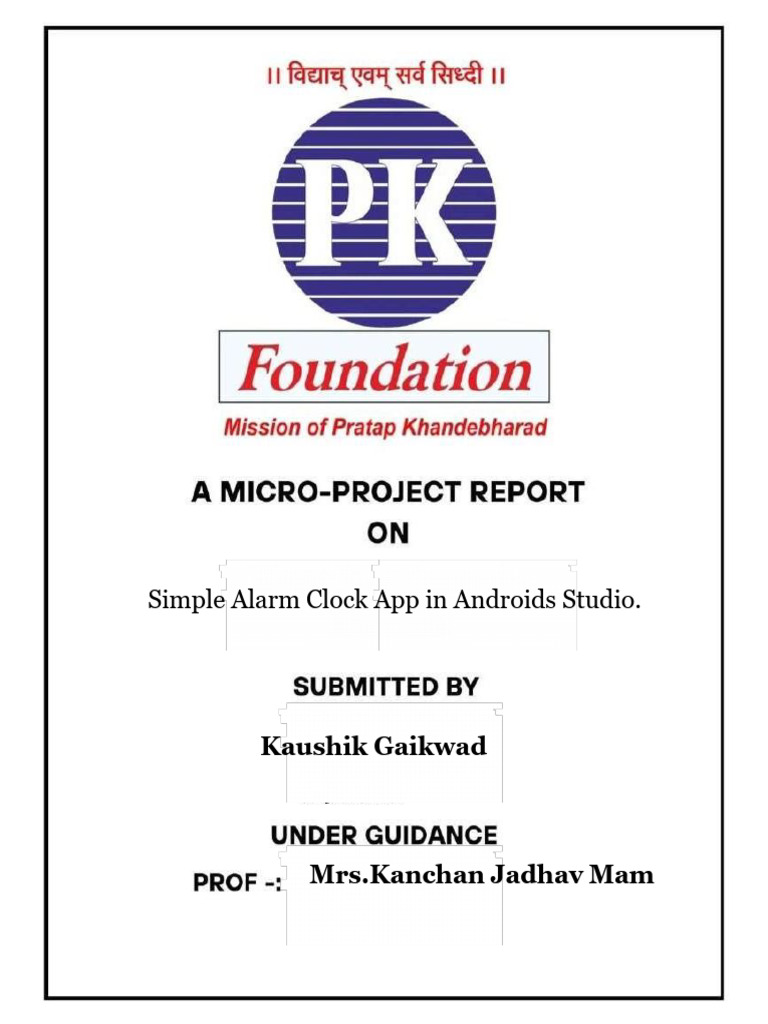 Simple Alarm Clock App Project in Android | PDF