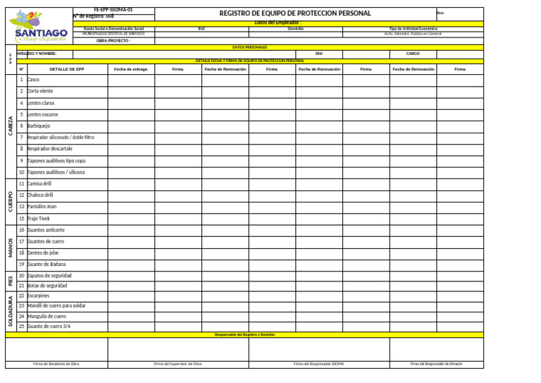 Registro de EPP | PDF