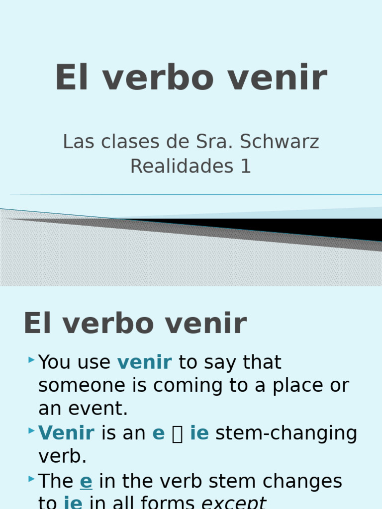 5B p256 The Verb Venir | PDF