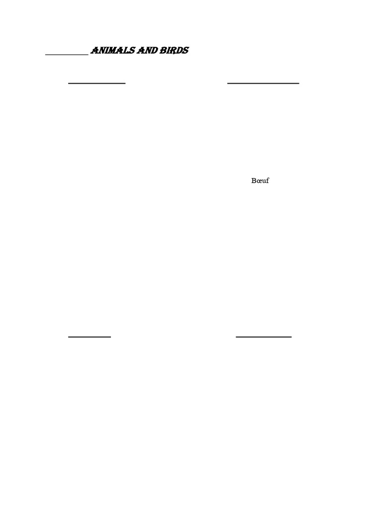 Lesson 18.animals & Birds | PDF | Zoology