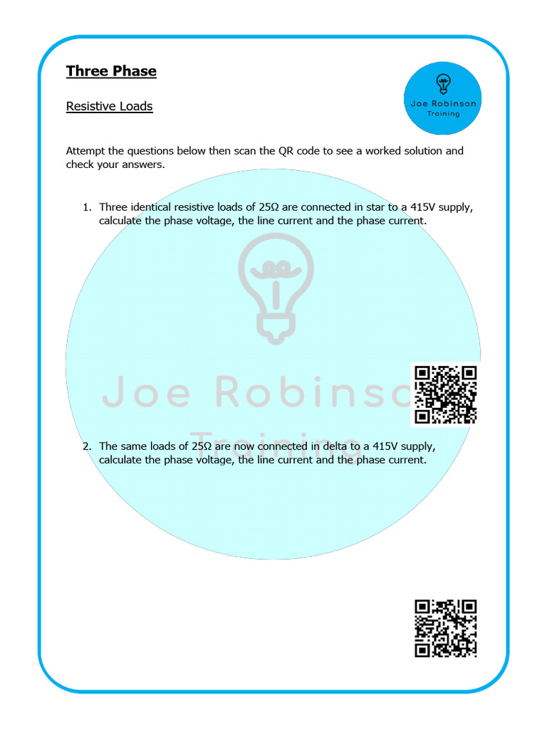 Three Phase Resistive Loads | PDF