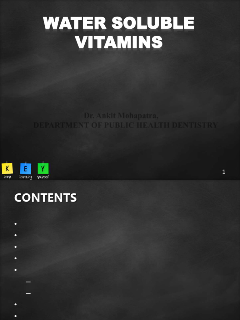Water Soluble Vitamins Overview | PDF | Vitamin B12 | Vitamin