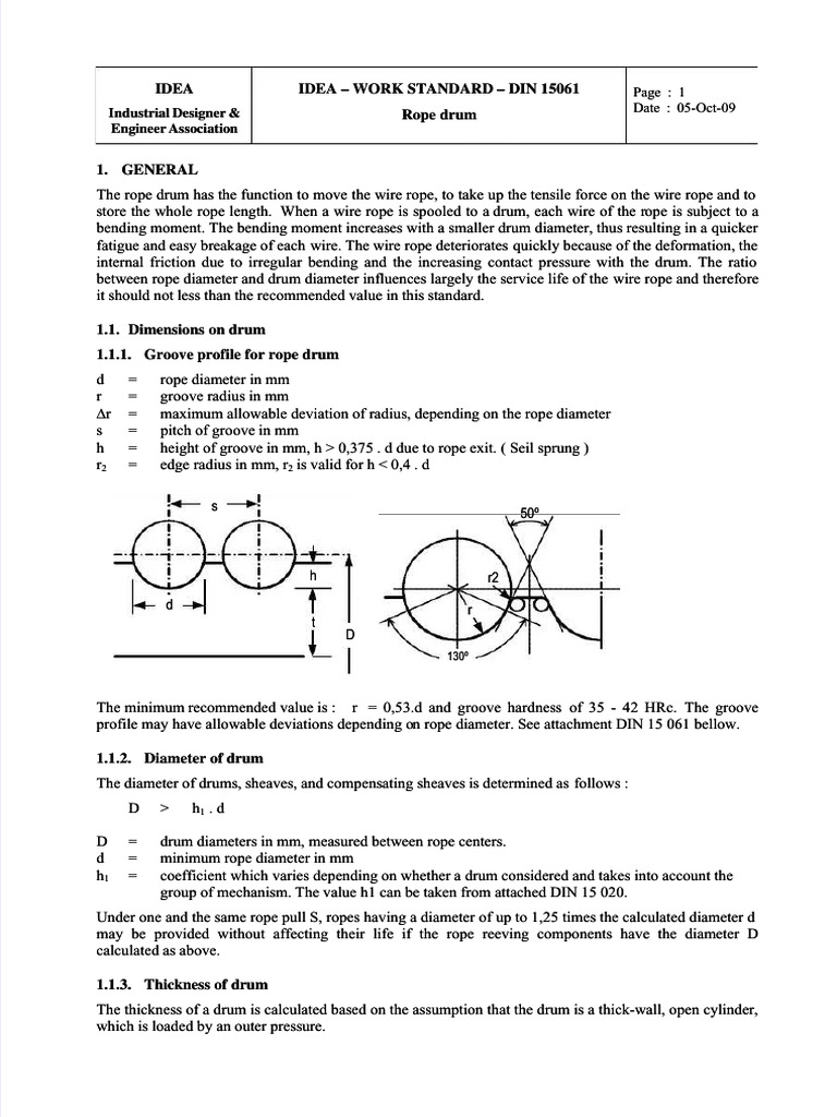 Calculation of Rope Drum | PDF | Wire | Rope