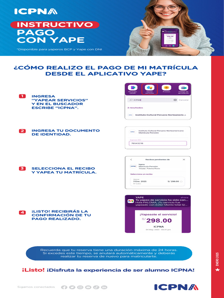 Icpna-Instructivo Pago Con YAPE | PDF