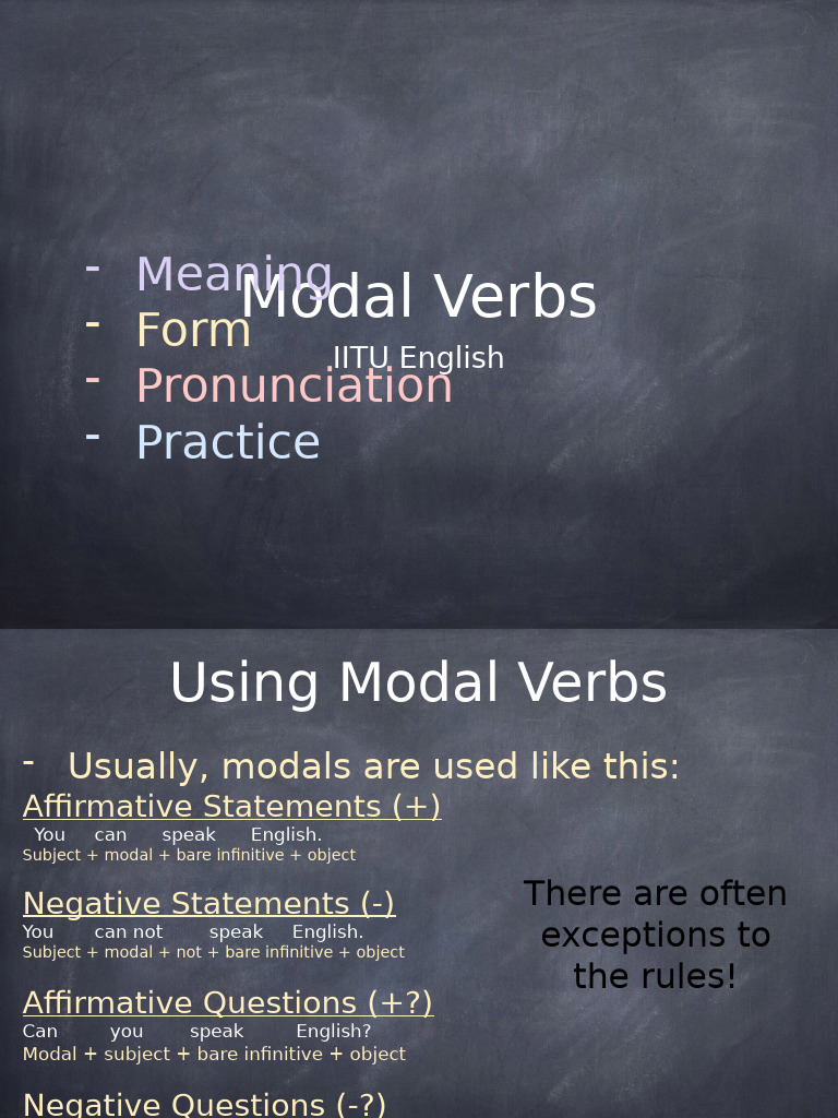Understanding Modal Verbs in English | PDF | Linguistics | Morphology