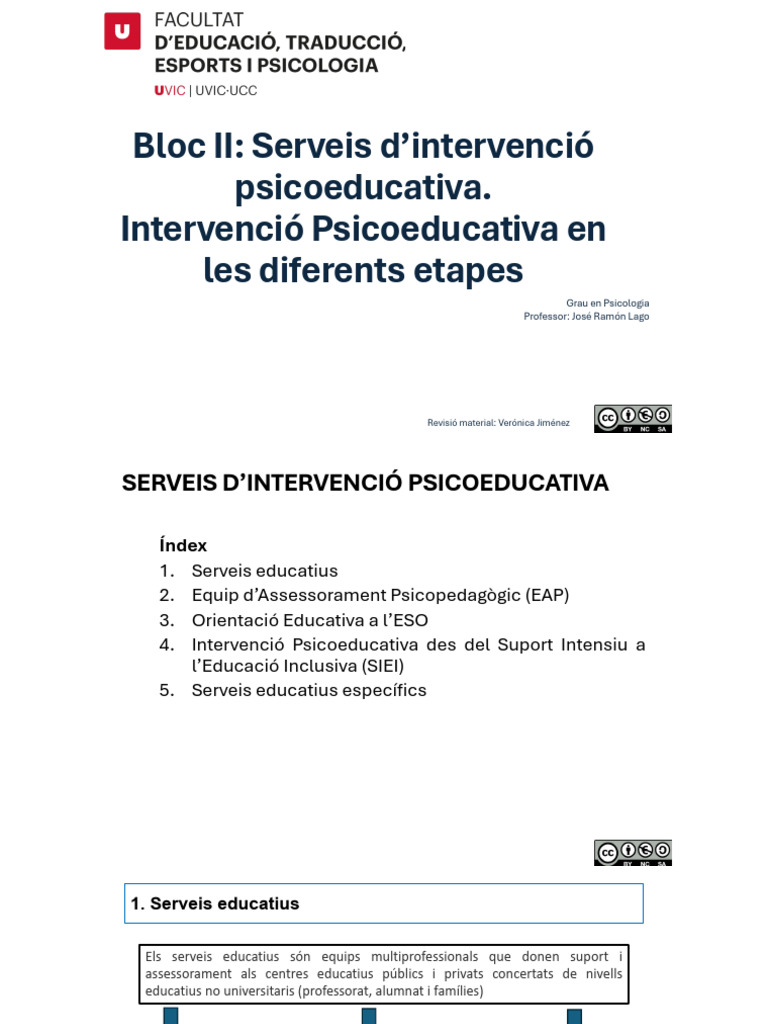 Bloc II Serveis Educatius New | PDF