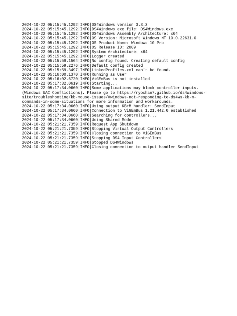 Ds4windows Log | PDF