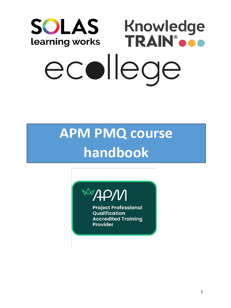 APM PMQ Course Handbook Overview | PDF | Educational Technology | Computing