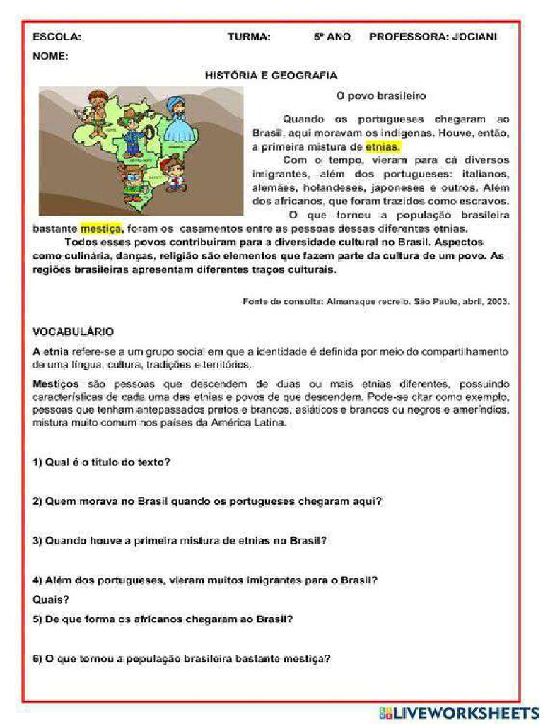 Diversidade Cultural Exercise | PDF