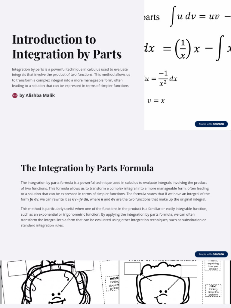 Introduction To Integration by Parts | PDF | Integral | Mathematical Objects