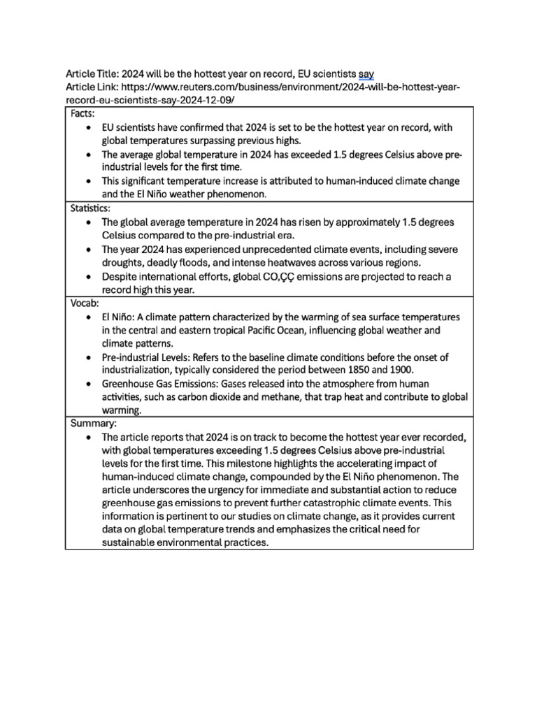 ESS Current Event 5 | PDF