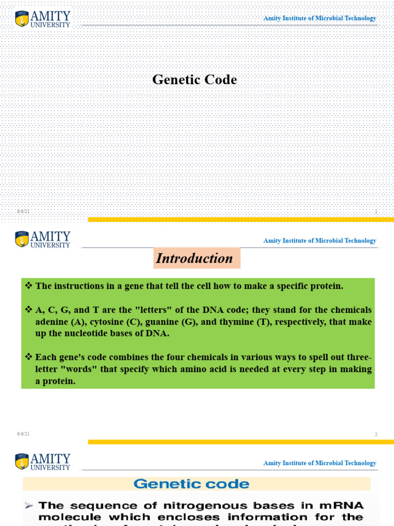Genetic Code and Its Properties | PDF | Molecular Biology | Genetics