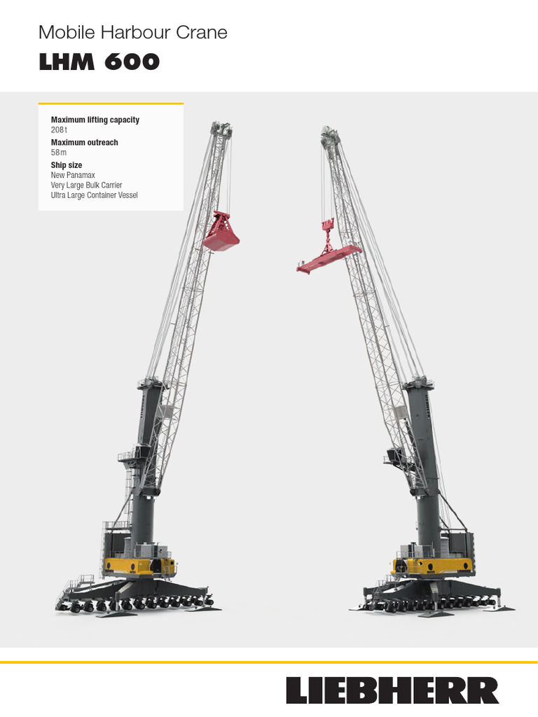 liebherr-lhm-600-mobile-harbour | PDF | Crane (Machine) | Vehicles