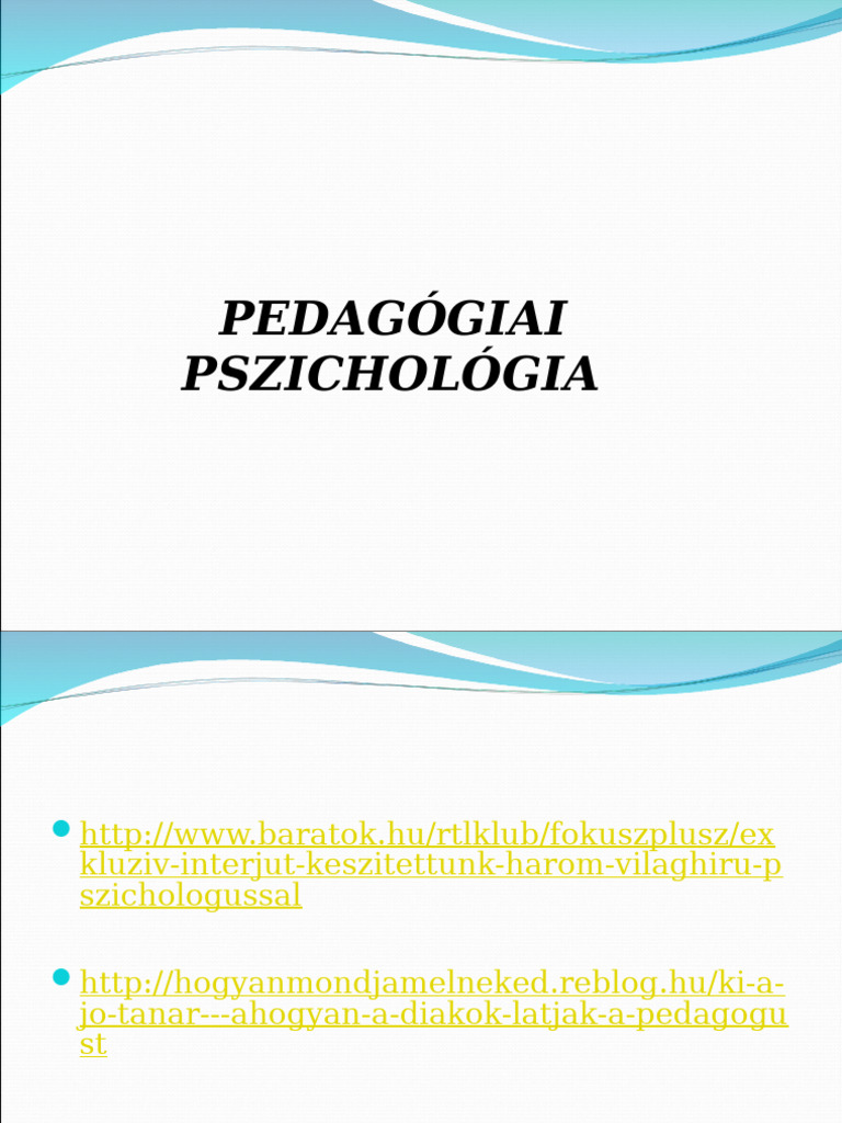 Óvodapedagógiai Pszichológia | PDF