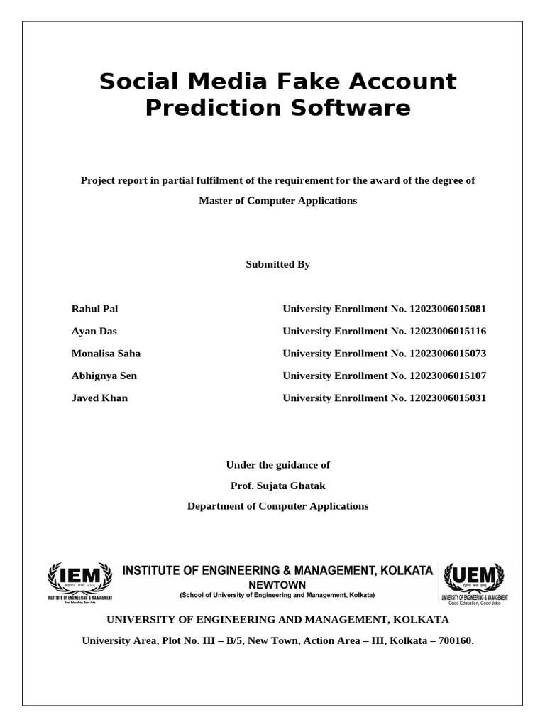 Social Media Fake Account Prediction Report | PDF | Receiver Operating ...