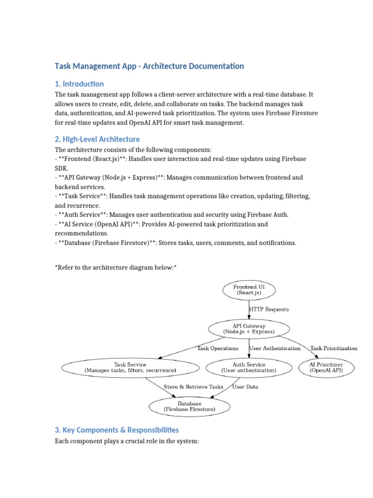 Task Management App Architecture Overview | PDF | Computing | Computer ...